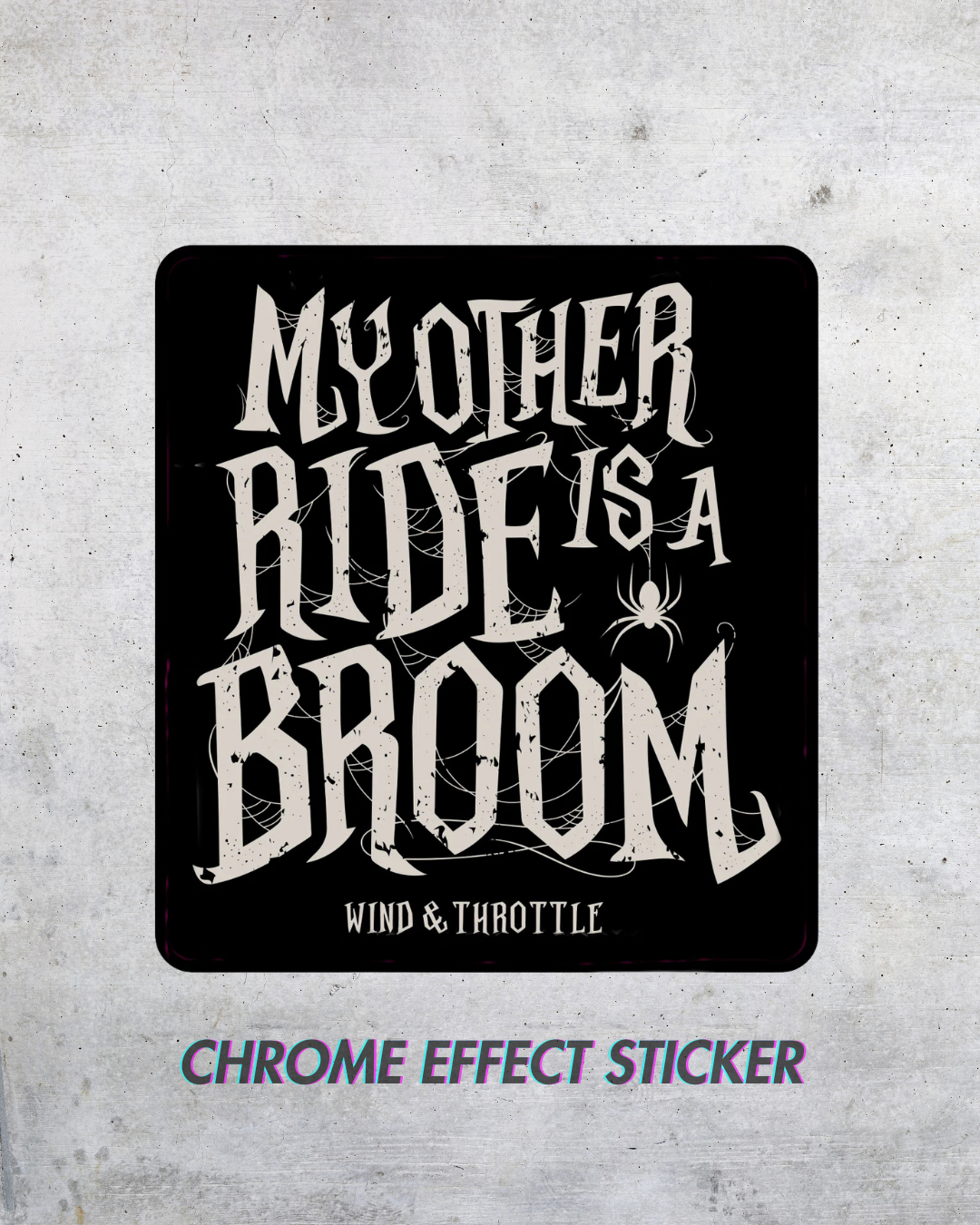 Ride a Broom Motorcycle Sticker
